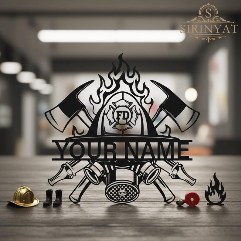 Personalized Firefighter Metal Wall Art,custom Name Fireman Sign ...