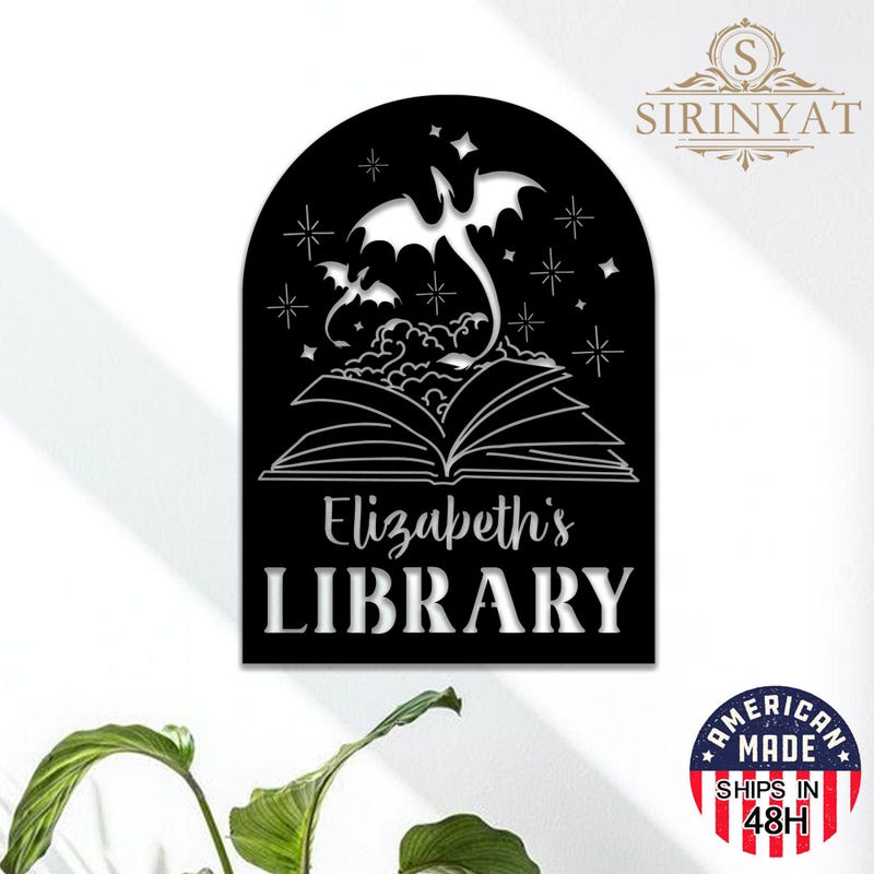 Custom Library Sign - Etsy