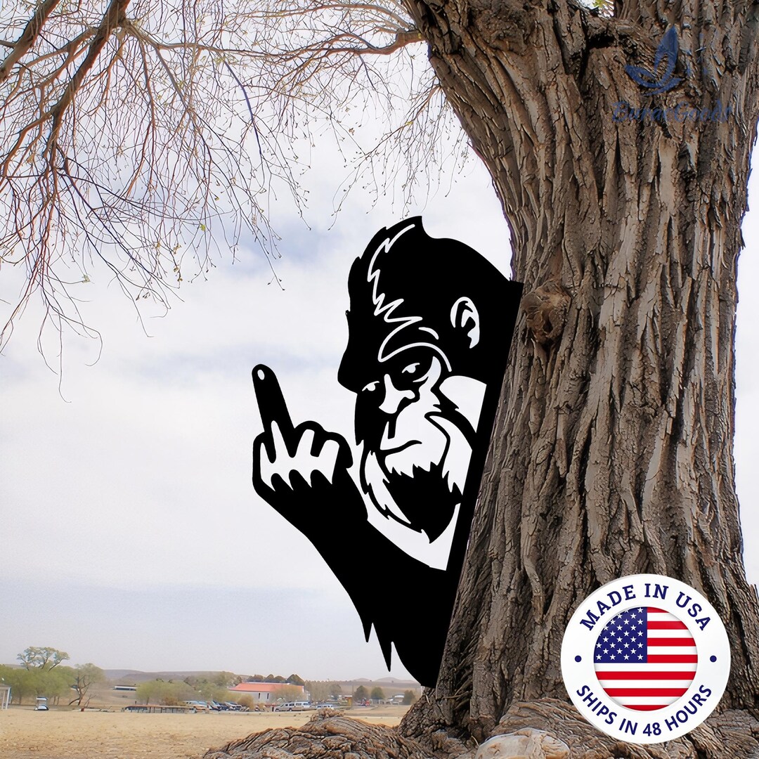 Cheeky Sasquatch Metal Plaque,hilarious Middle Finger Wall Art for ...