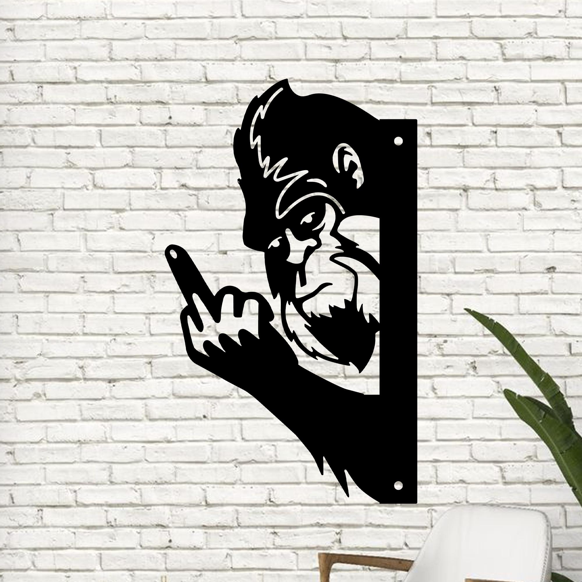 Cheeky Sasquatch Metal Plaque,hilarious Middle Finger Wall Art for ...
