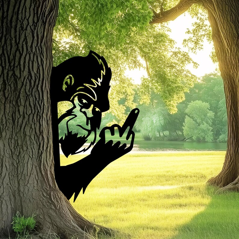 Cheeky Sasquatch Metal Plaque,hilarious Middle Finger Wall Art for ...
