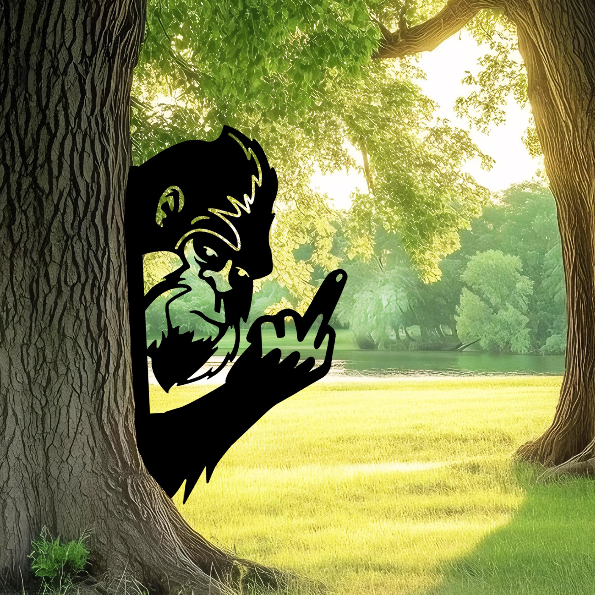 Cheeky Sasquatch Metal Plaque,hilarious Middle Finger Wall Art for ...