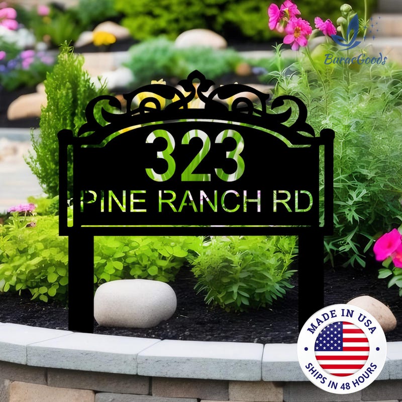 House Number Yard Sign - Etsy