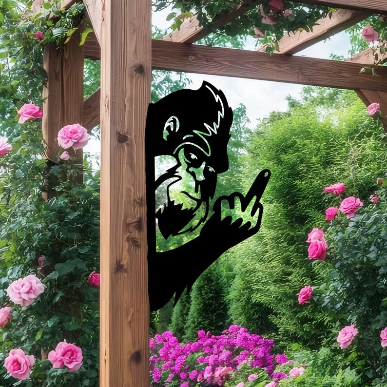 Cheeky Sasquatch Metal Plaque,hilarious Middle Finger Wall Art for ...