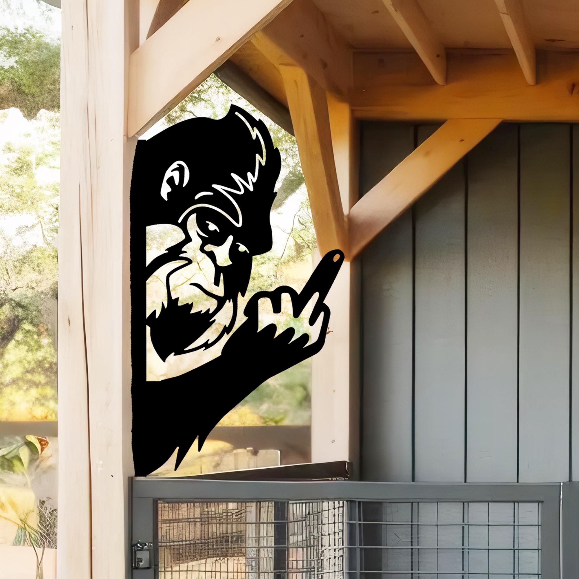 Cheeky Sasquatch Metal Plaque,hilarious Middle Finger Wall Art for ...