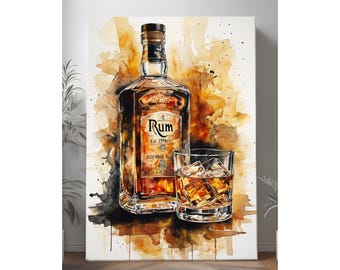 Rum Wall Art Print - Digital Download | Rustic Bar Decor & Man Cave ...