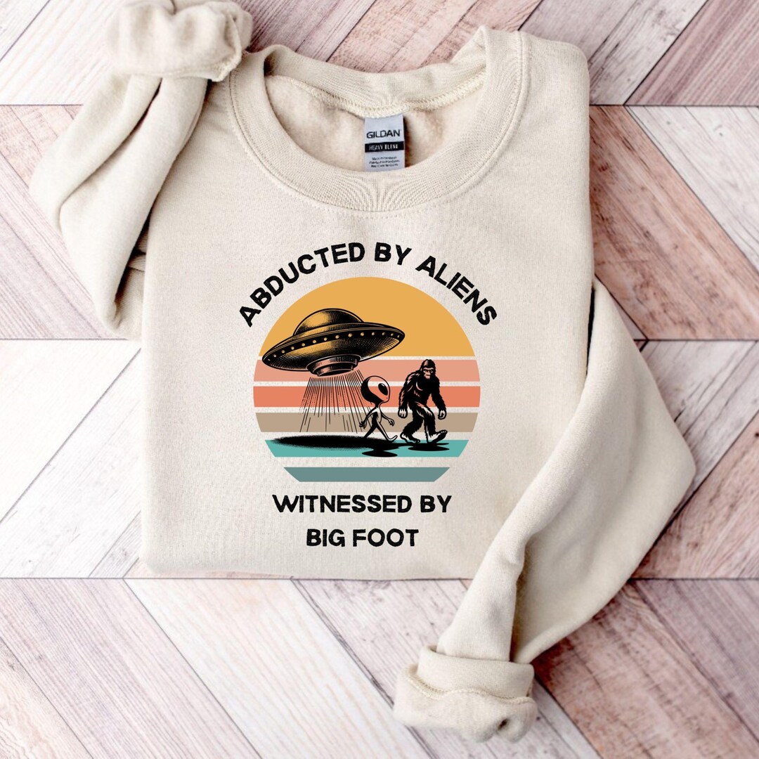 Retro Big Foot and Alien Conspiracy PNG| Alien Abduction Png| Sasquatch ...