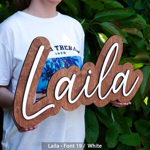 Freestanding Wooden Name Sign for Nursery, 3D Wooden Letter Name Sign ...