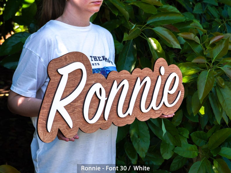 Freestanding Wooden Name Sign for Nursery, 3D Wooden Letter Name Sign ...