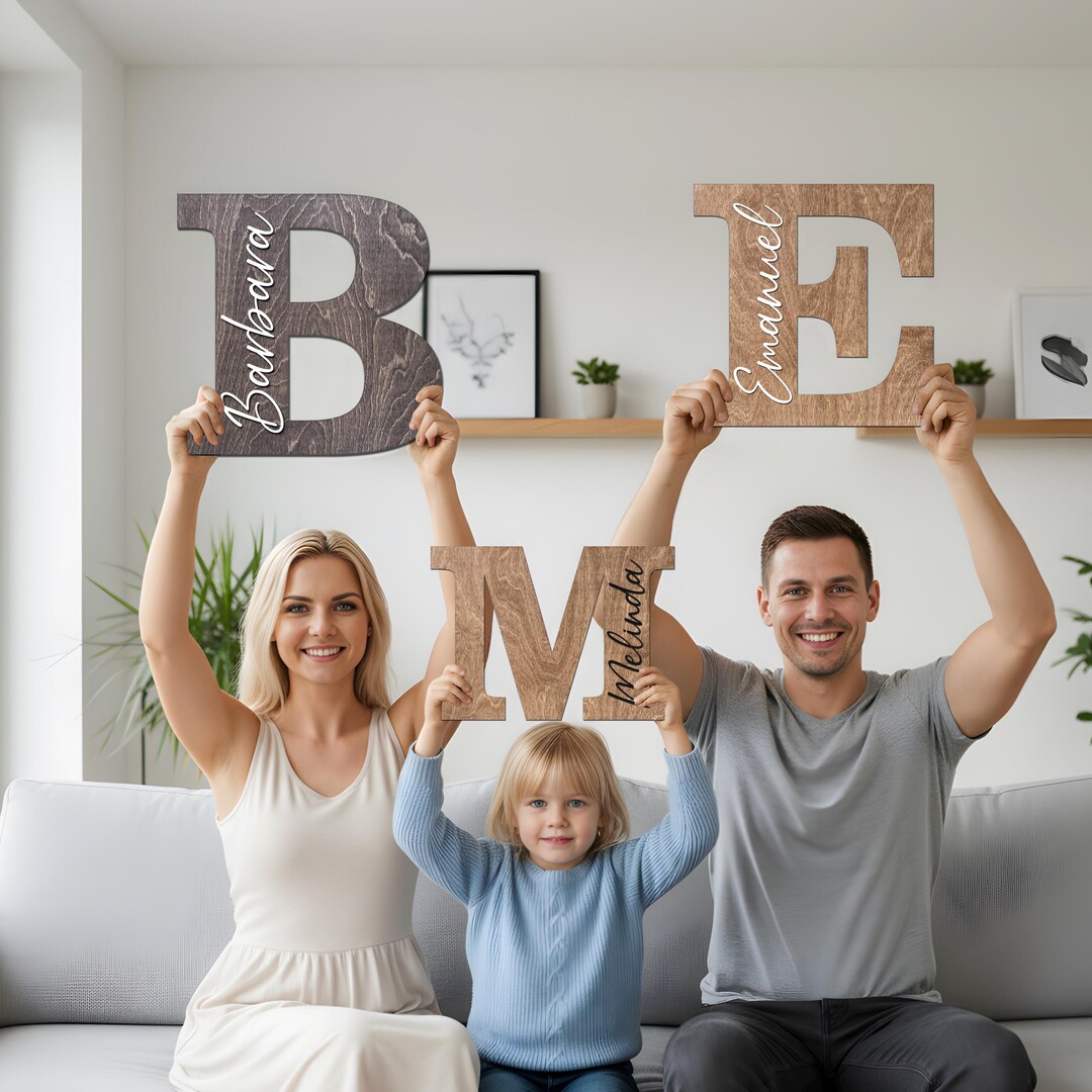 Family Name Sign for Wall, Mom Name Sign, Dad Name Sign, Nursery Name ...