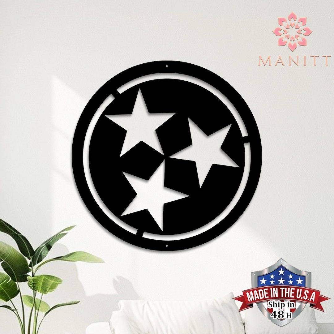 Tennessee Tristar Metal Sign, Iconic Tristar Circular Art,tristar State ...
