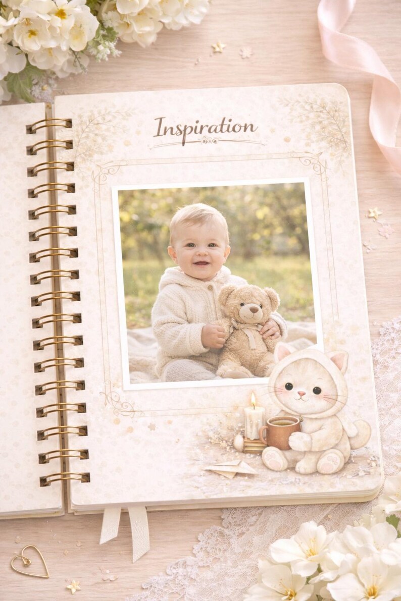 Printable Baby Memory Book, First Year Keepsake Journal, 54 Pages ...