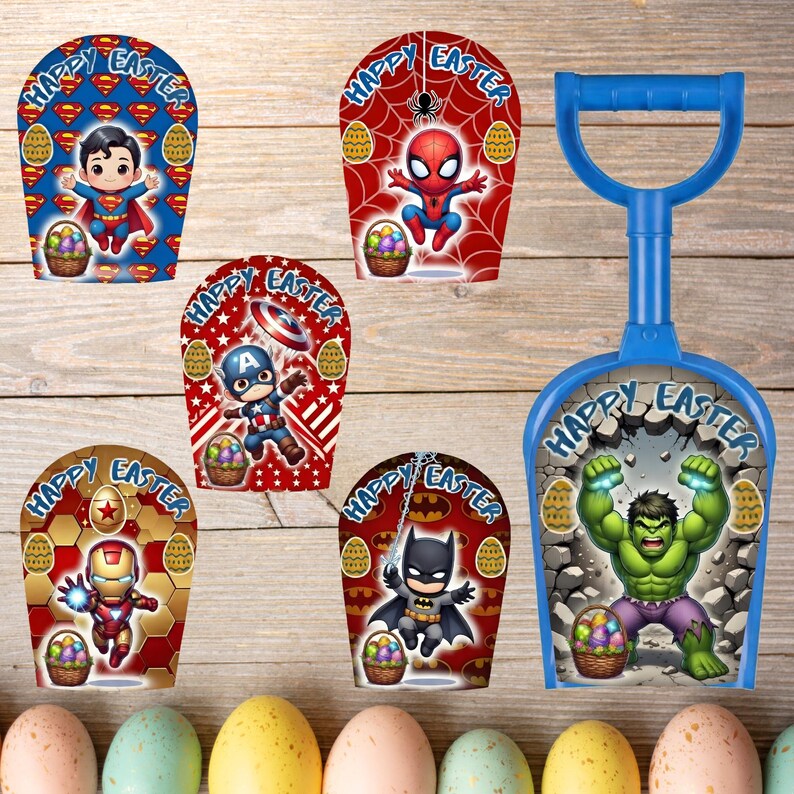 Superhero Easter Toy Shovel PNG Bundle, Avengers Inspired Egg Hunt ...