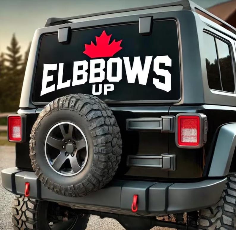 Elbows up Maple Leaf Sticker - Buy Canadian Vinyl Decal, Durable Canada ...