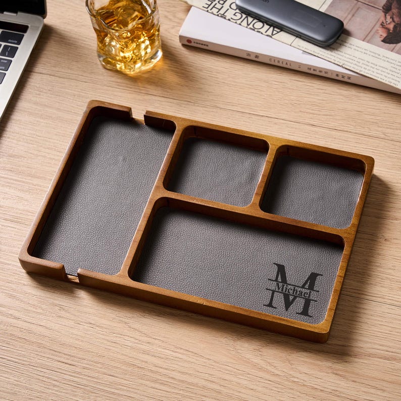 Personalized Desk Organizer for Men Anniversary Gift Him Fathers Day ...