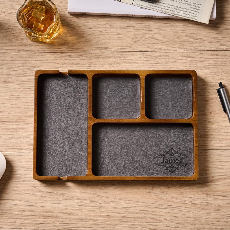 Personalized Desk Organizer for Men Anniversary Gift Him Fathers Day ...