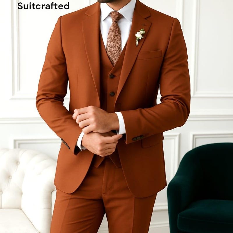 Rust Suit Men - Etsy