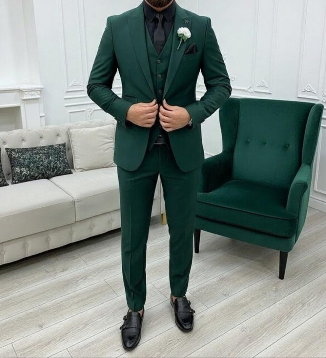 Mens Suits - Groom | Groomsmen Green Wedding,engagement, Prom Night ...