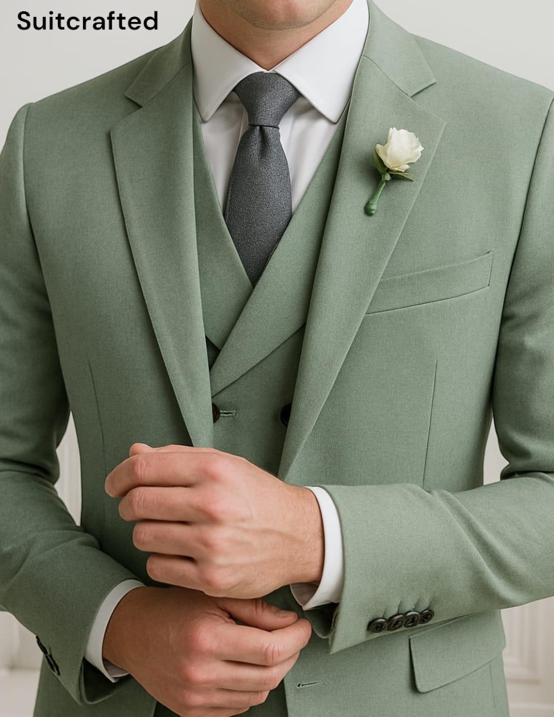 Sage Green Suit - Men Wedding Suit - Men Green Suit - Green Formal Suit ...