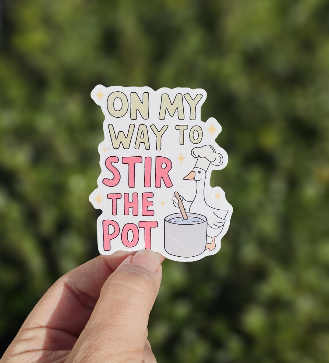 On My Way to Stir the Pot Vinyl Sticker - Etsy