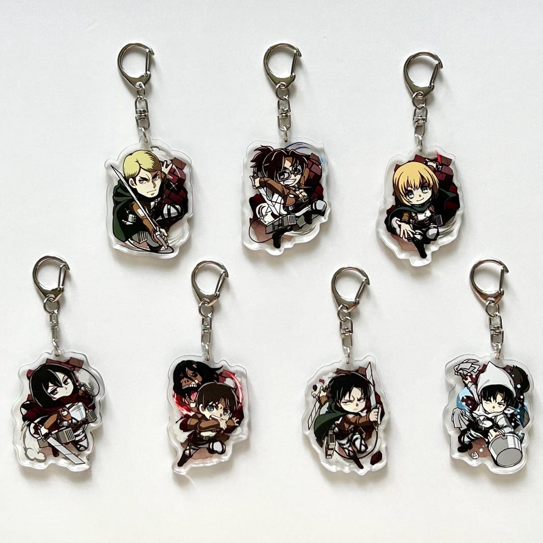 Attack on Titan Acrylic Keychain, Attack on Titan Keychain, Anime ...