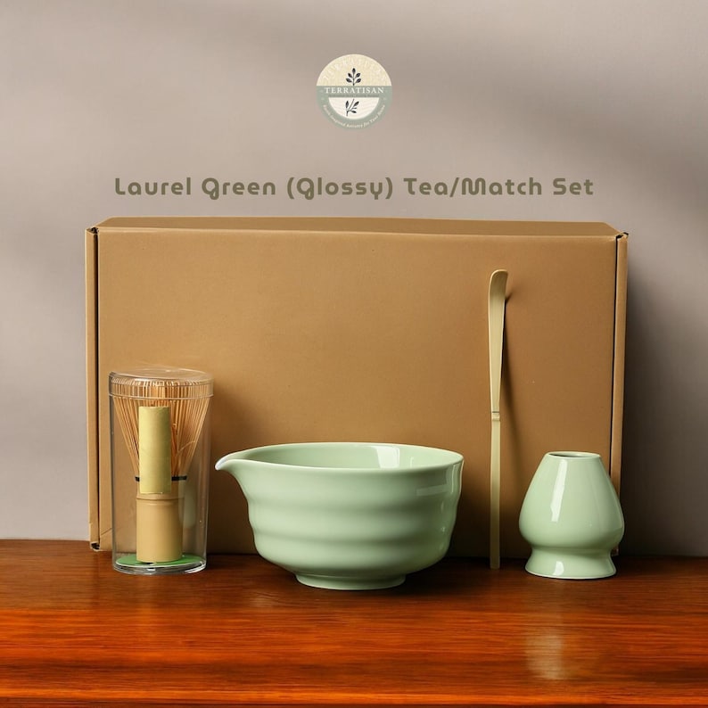 Handmade Matcha Tea Set – Ceramic Matcha Bowl (chawan) & Bamboo Whisk ...