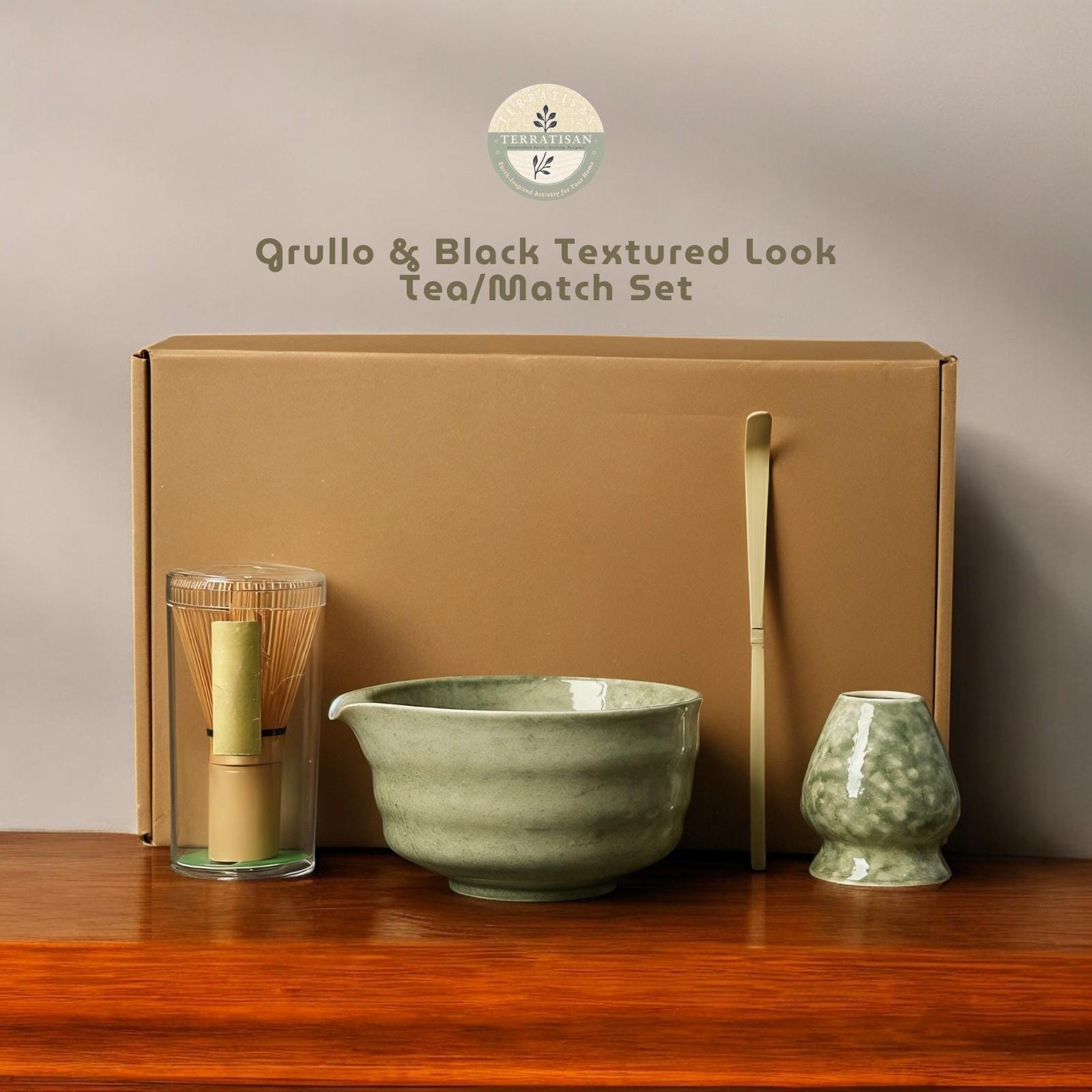 Handmade Matcha Tea Set – Ceramic Matcha Bowl (chawan) & Bamboo Whisk ...