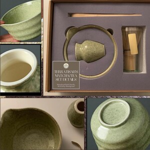 Handmade Matcha Tea Set – Ceramic Matcha Bowl (chawan) & Bamboo Whisk ...