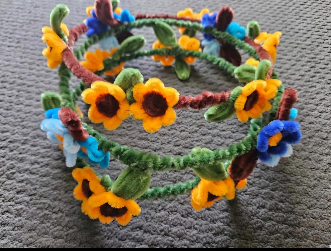 Pipe Cleaner Floral Crown Handmade - Etsy