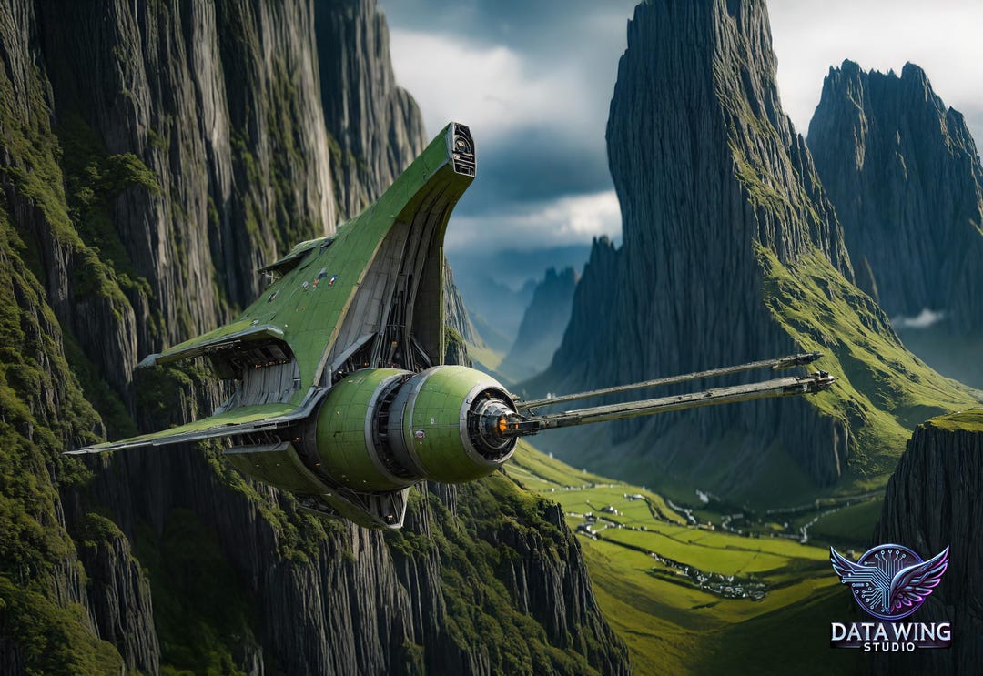 Emerald Strider - Futuristic Spaceship Sci-fi Art – High Resolution AI ...