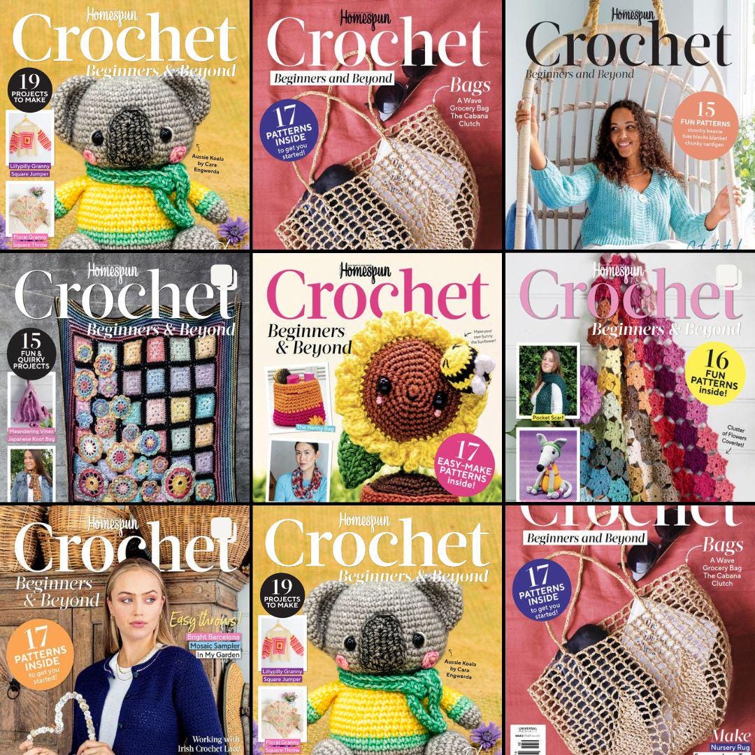 7 X Homespun Crochet Magazine, Crochet Pattern Book, Yarn Crochet ...