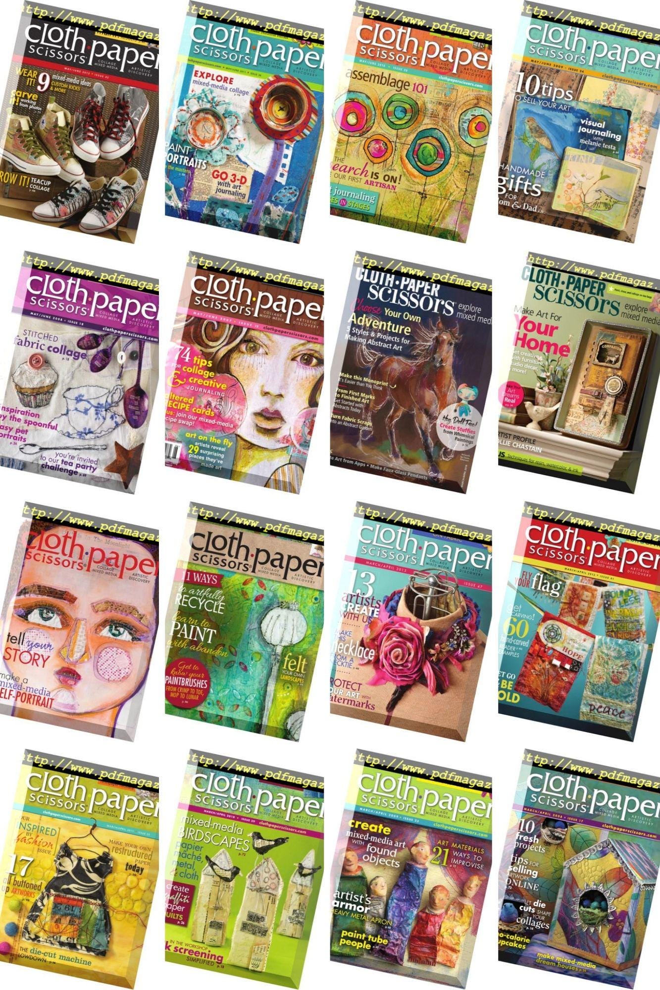 74 Cloth Paper Scissors Magazine: Art Journaling, Collage (digital ...