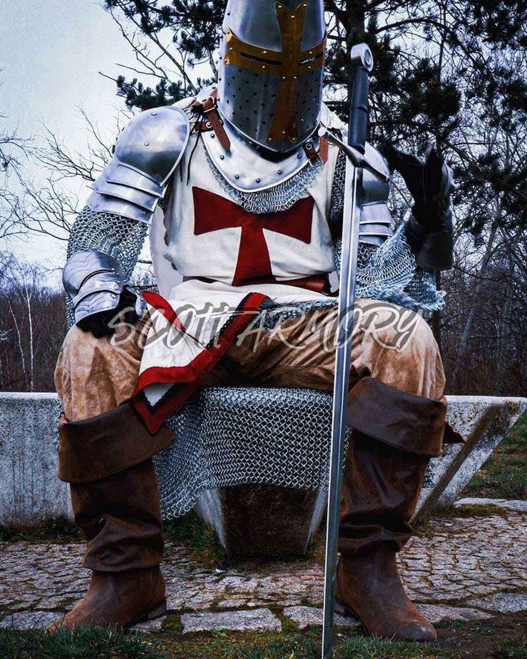 Medieval Knight Templar Full Body Armor Suit/historical Reenactment ...