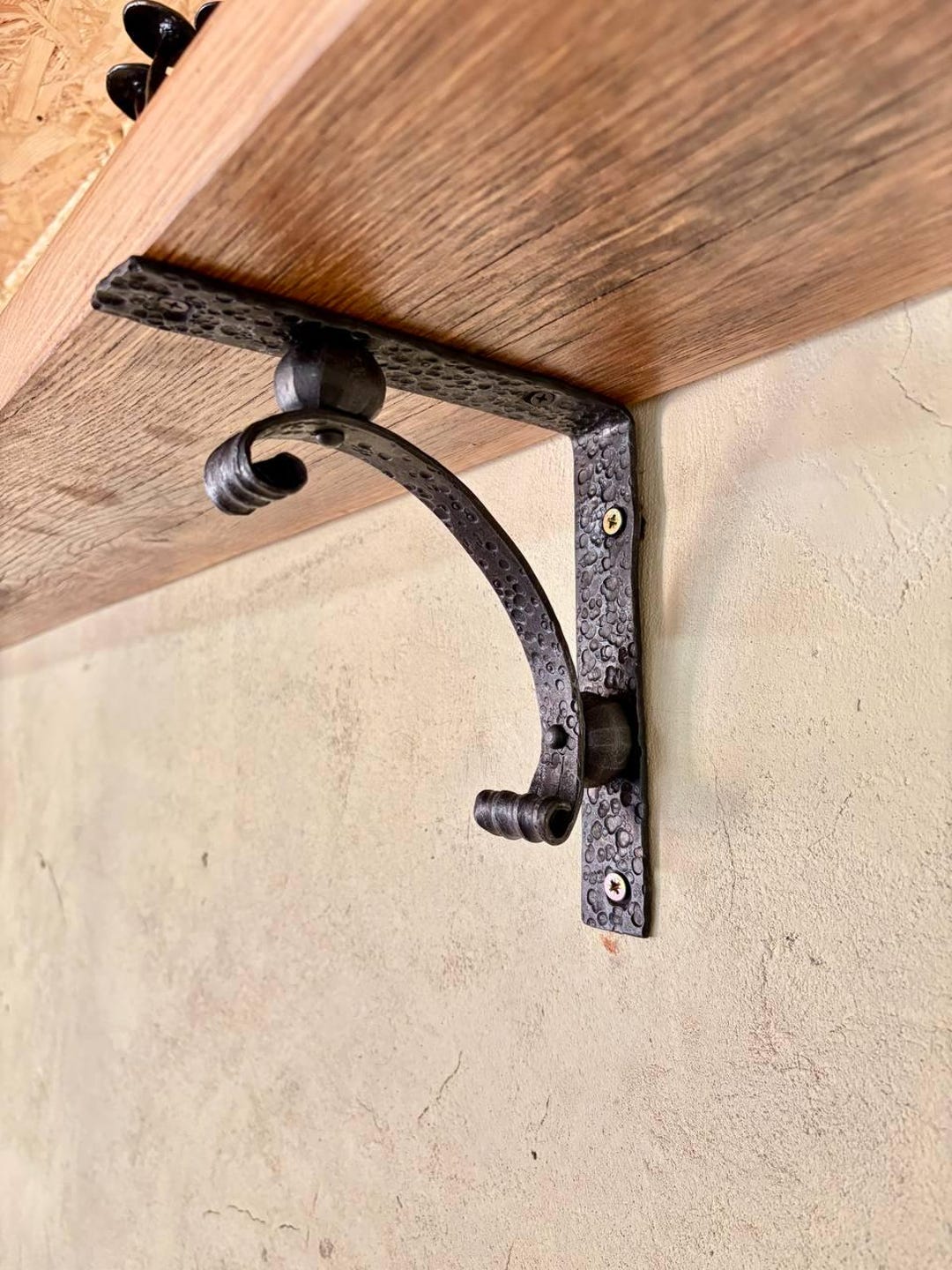 Handmade Wrought Iron Shelf Brackets: Sturdy Rustic Supports ...