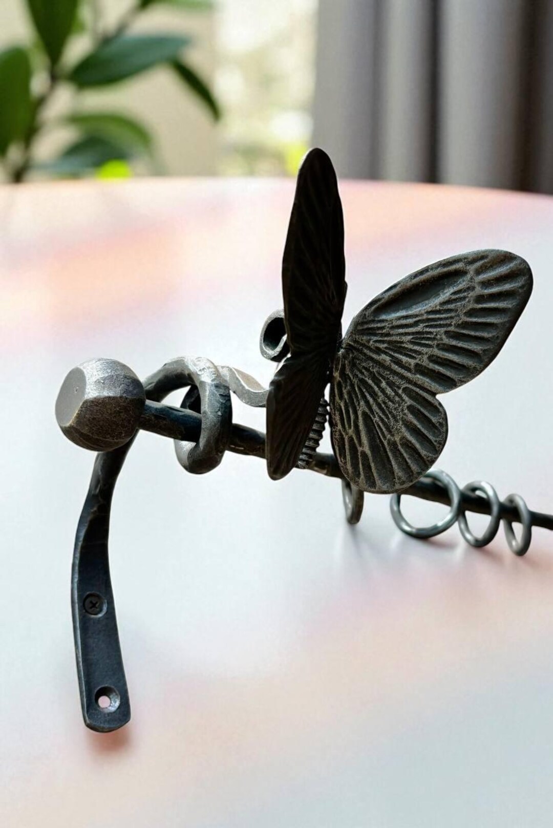 Hand-forged Wrought Iron Butterfly Curtain Rod Set: Elegant Home Decor ...