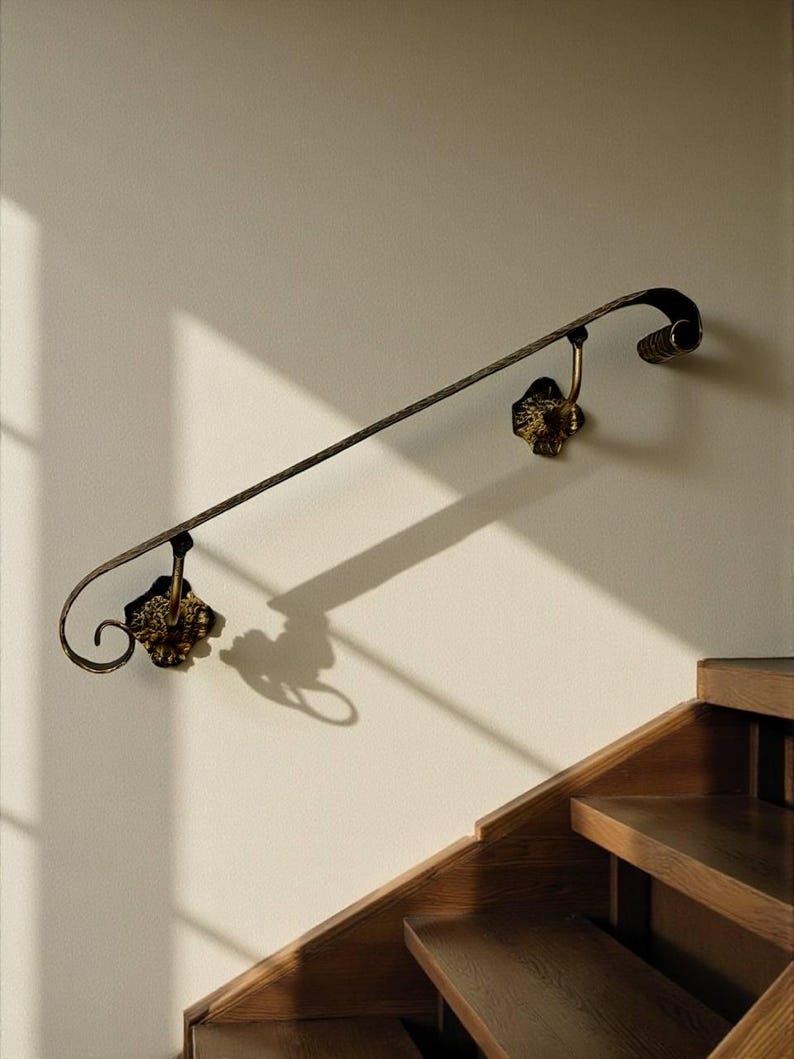 Luxury Stair Railing With Swing Brackets, Custom Length 16"-79", 2 ...