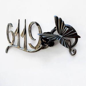 Art Nouveau House Number Plaque, Metal Address Plaque, Modern Address ...