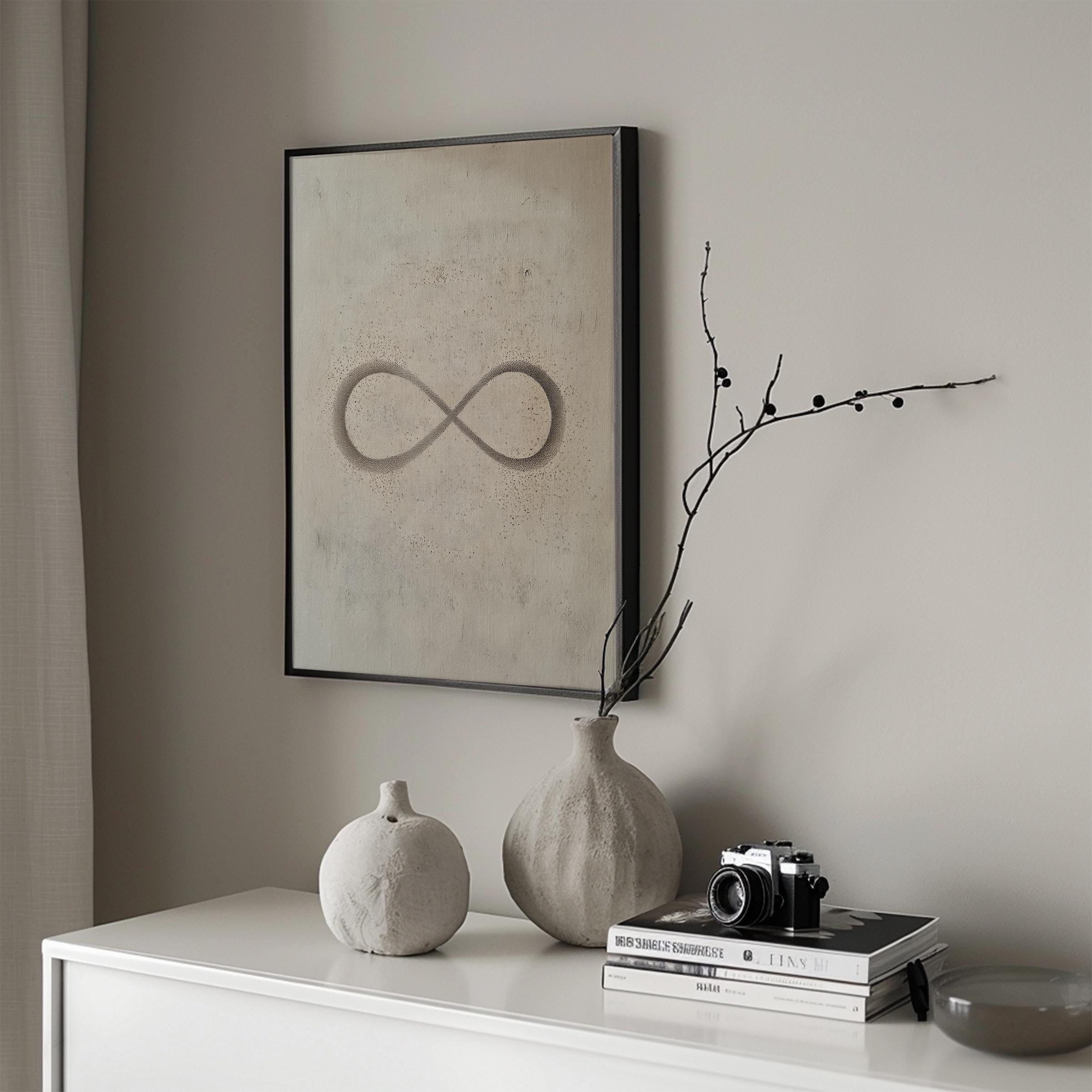 Minimalist Infinity Symbol Print | Abstract Wall Art | Neutral Modern ...