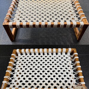 Macrame Floor Pet Bed | Wood | Handmade Cozy for Cats, Dogs & Bunnies ...