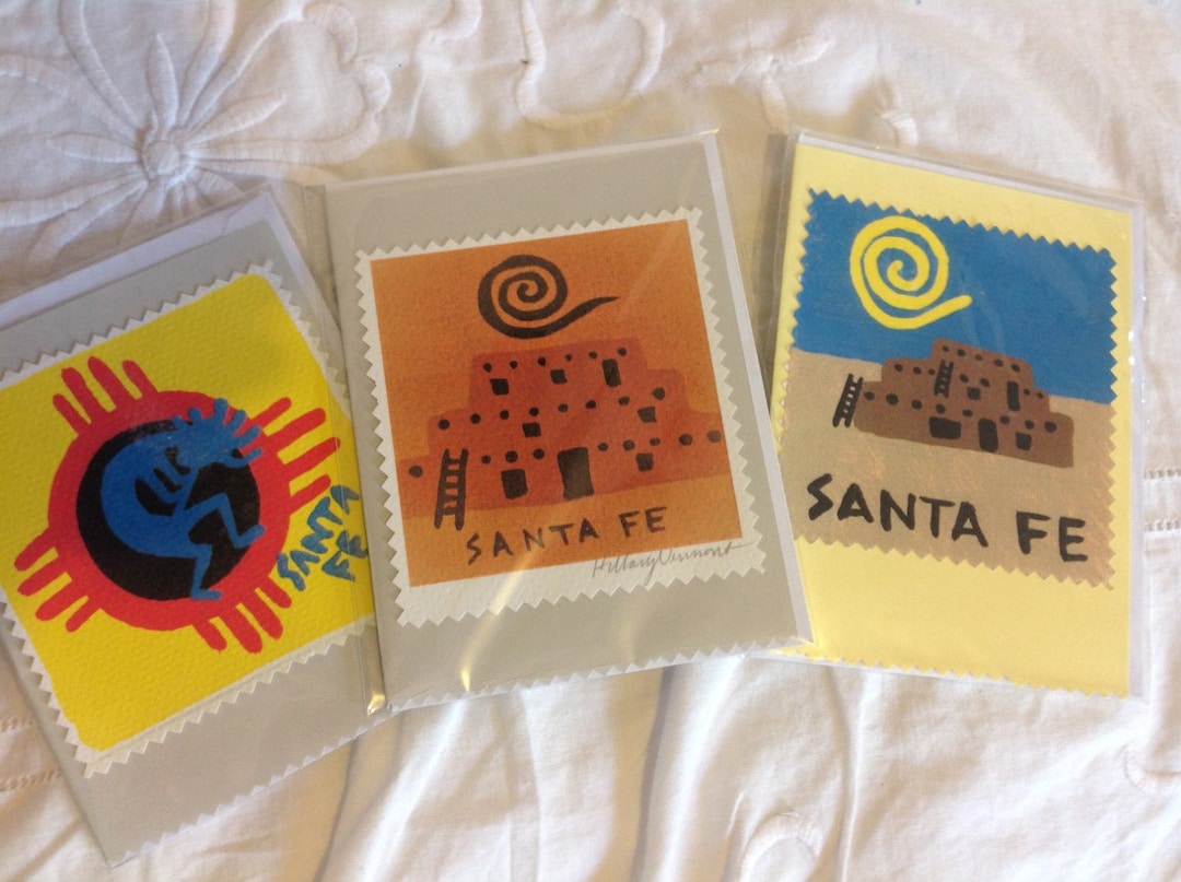 Any 4 Santa Fe Note Cards Copyright Hillary Vermont - Etsy