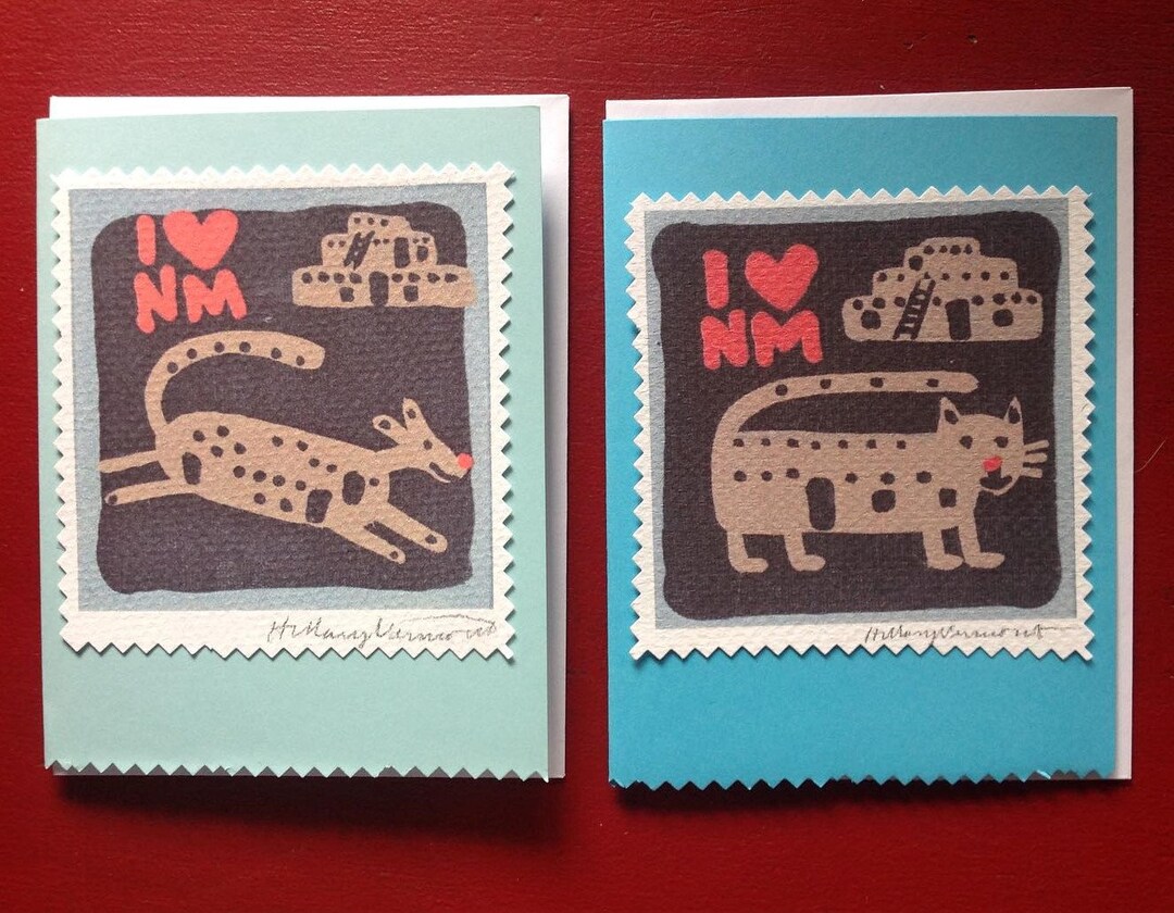 8 New Mexico Adobe Dog and Cat Hand Made Cards C Hillary Vermont - Etsy