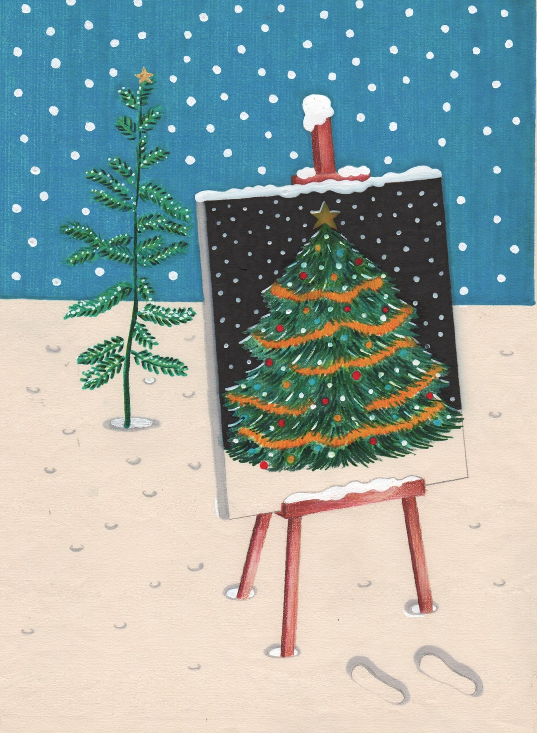 Any 5 Christmas Card Designs, 4x6 Ish Handmade Copyright Hillary ...