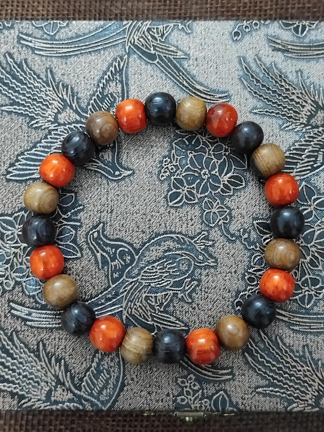 Dragon Blood, Ebony & Cypress Wood Bracelet: Natural Mala Meditation ...