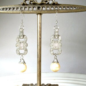 1920's Flapper Ivory Pearl Dangle Earrings Vintage 1930s | Etsy