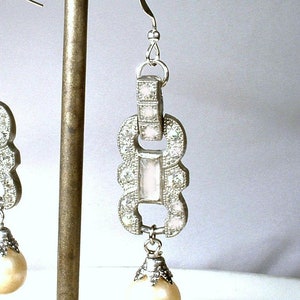1920's Flapper Ivory Pearl Dangle Earrings Vintage 1930s | Etsy