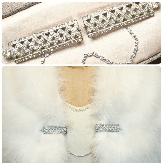 ANTIQUE Art Deco Crystal Rhinestone Bridal Bolero Wra… - Gem