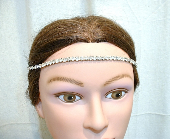 ANTIQUE 1920's Forehead Headband, Art Deco Bridal Hai… - Gem