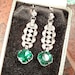 Antique Art Deco Emerald Green Rhinestone Earrings, Vintage 1920s ...