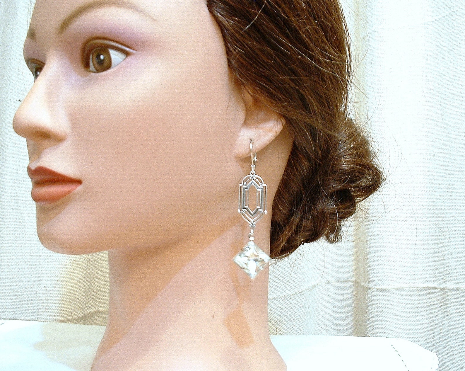 1920s Art Deco Flapper Rhinestone Dangle Earrings Crystal - Etsy