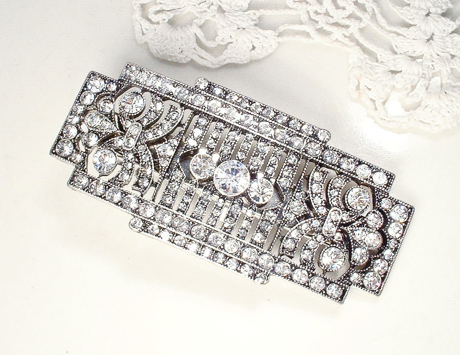 1920s Flapper Hair Clip Bridal Hair Clip Art Deco Barrette - Etsy